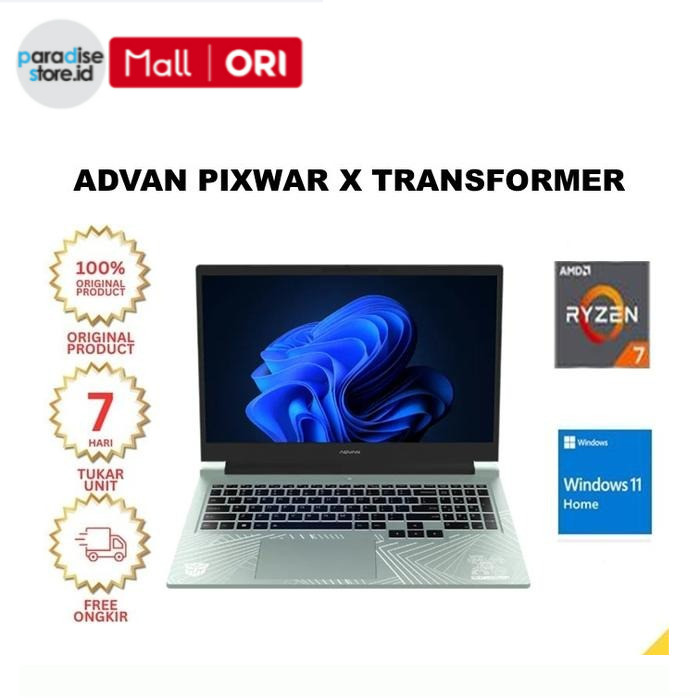 Jual Advan Pixwar X Transformers Ryzen 7 6800H Radeon 680M 16GB 512GB ...