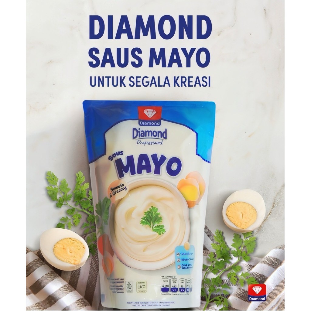 Jual Diamond Saus Mayo 1KG - Mayonnaise Creamy Gurih untuk Salad ...