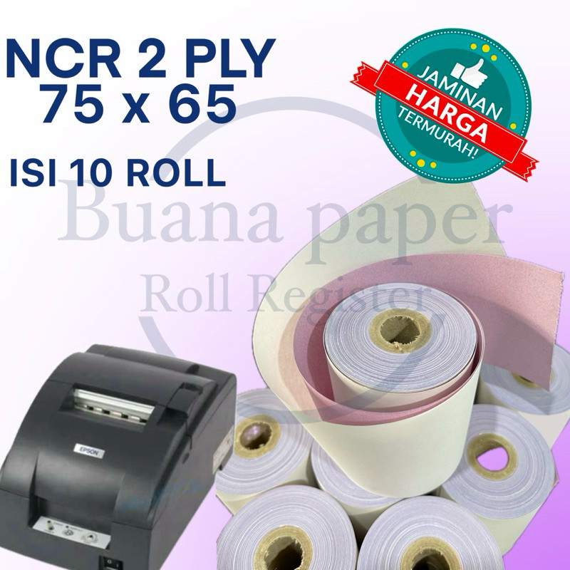Jual KERTAS KASIR ROLL 75x65 ISI 10roll Cocok untuk printer kasir Dot ...