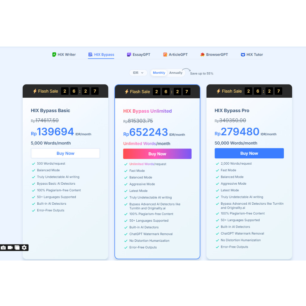 Jual HIX.AI Bypass Unlimited Plan Subscription | Humanize AI ...