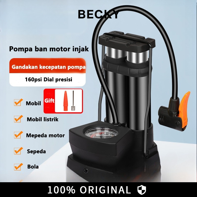 Jual BECKY Life tool/160psi Pompa/pompa ban motor injak/ pompa ban ...