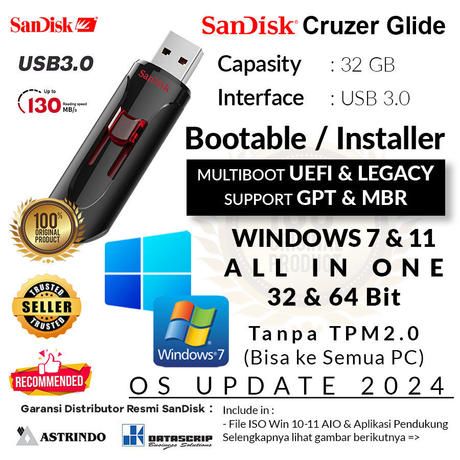Jual Flashdisk Sandisk 32GB Original Bootable Install PC Laptop # ...