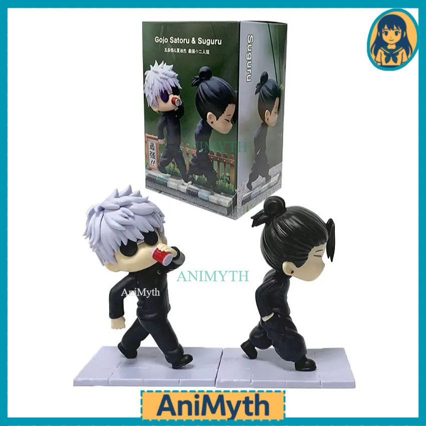 Jual Figure Anime Jujutsu Kaisen Gojo Satoru & Geto Chibi Walking Style ...