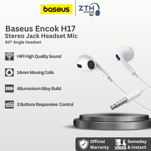 Jual Baseus Encok H17 Earphone In-ear with Mic Headset Kabel Jack 3.5mm ...