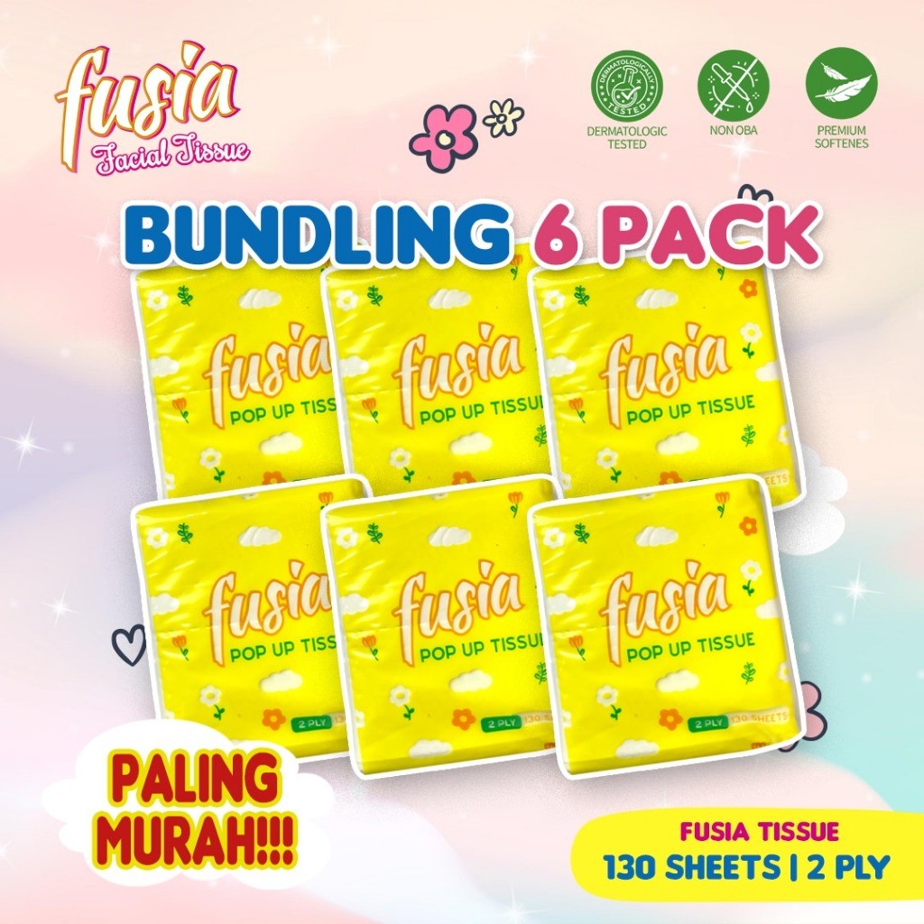Jual PAKET HEMAT 6pack Facial Tissue Pop up FUSIA 130 Sheets / Lembar ...