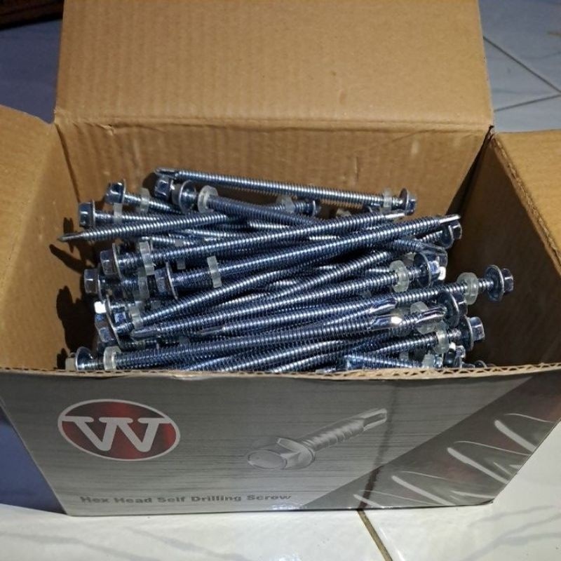 Jual baut drilling 12x100 merk W isi 150 pcs panjang 10cm | Shopee ...