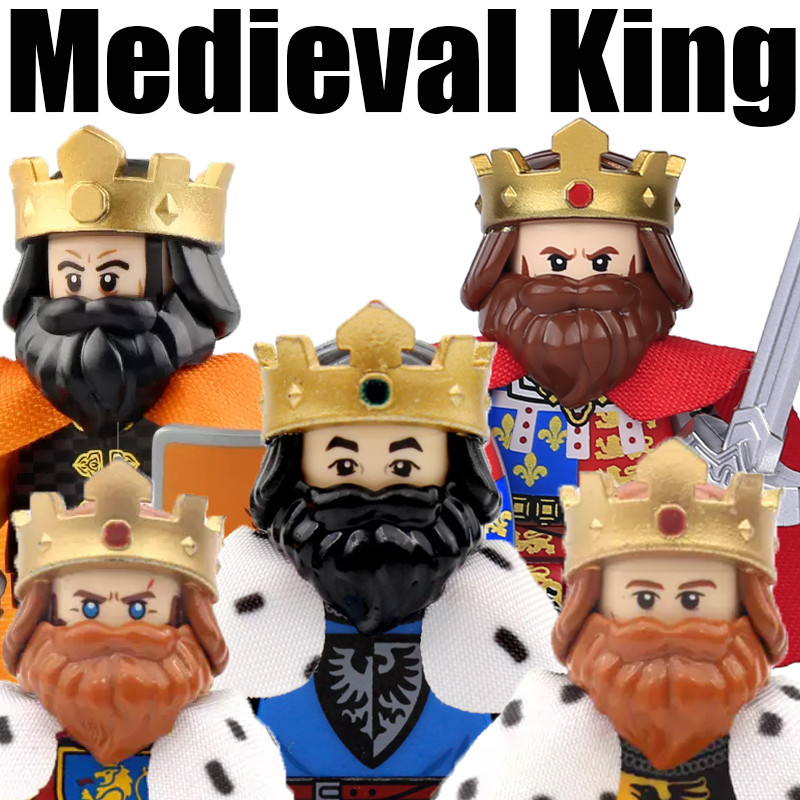 Jual MOC Medieval King Building Blocks Army Castle Crow Red Lion Black ...