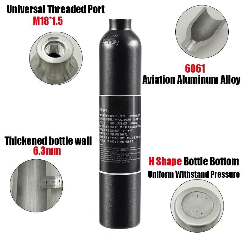 Jual 0.45 Liter M18x1.5 Aluminium Tank Air Cyclinder 3000 Psi CO ...