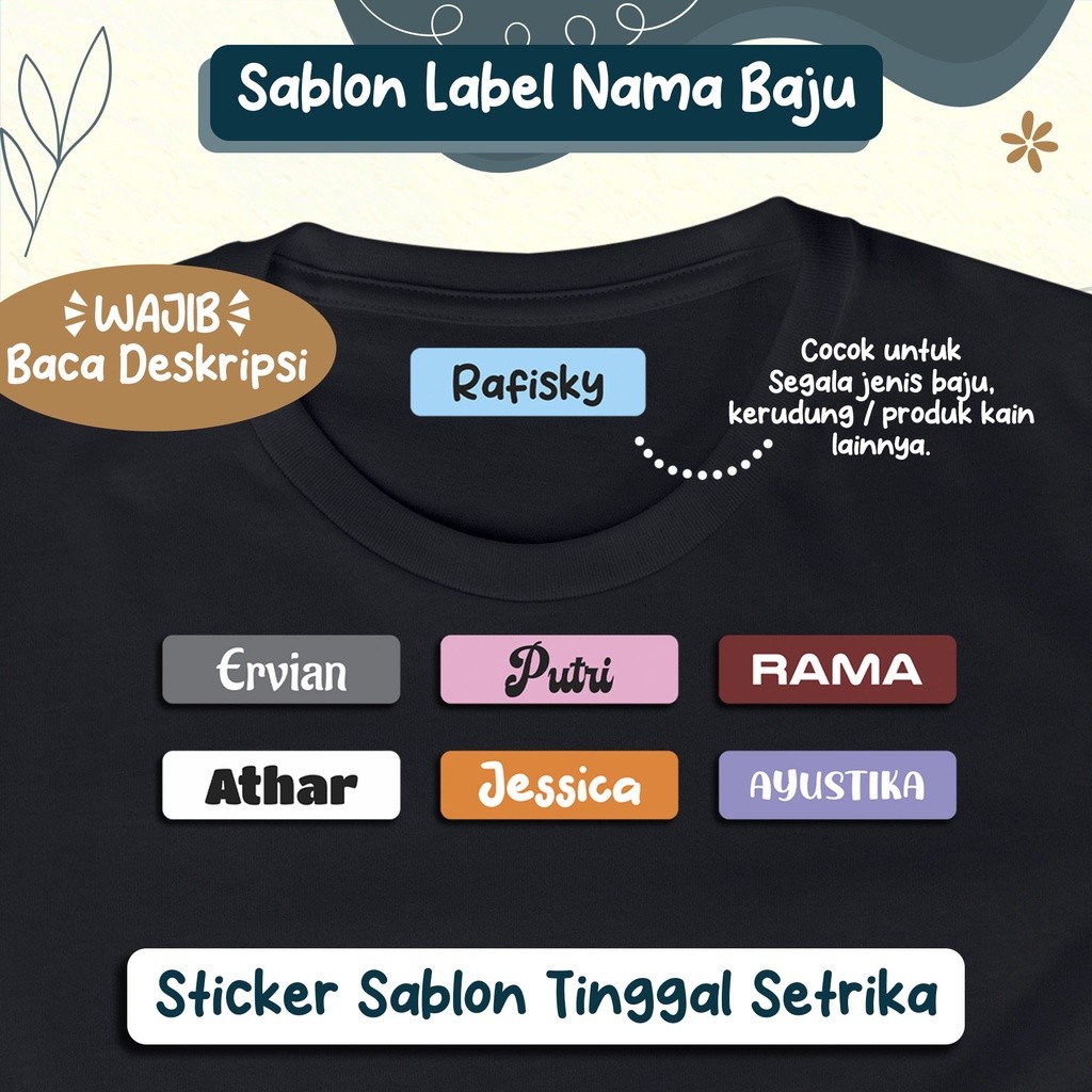 Jual Sticker Label Baju Kain Sablon DTF / Stiker Baju Sablon Setrika ...
