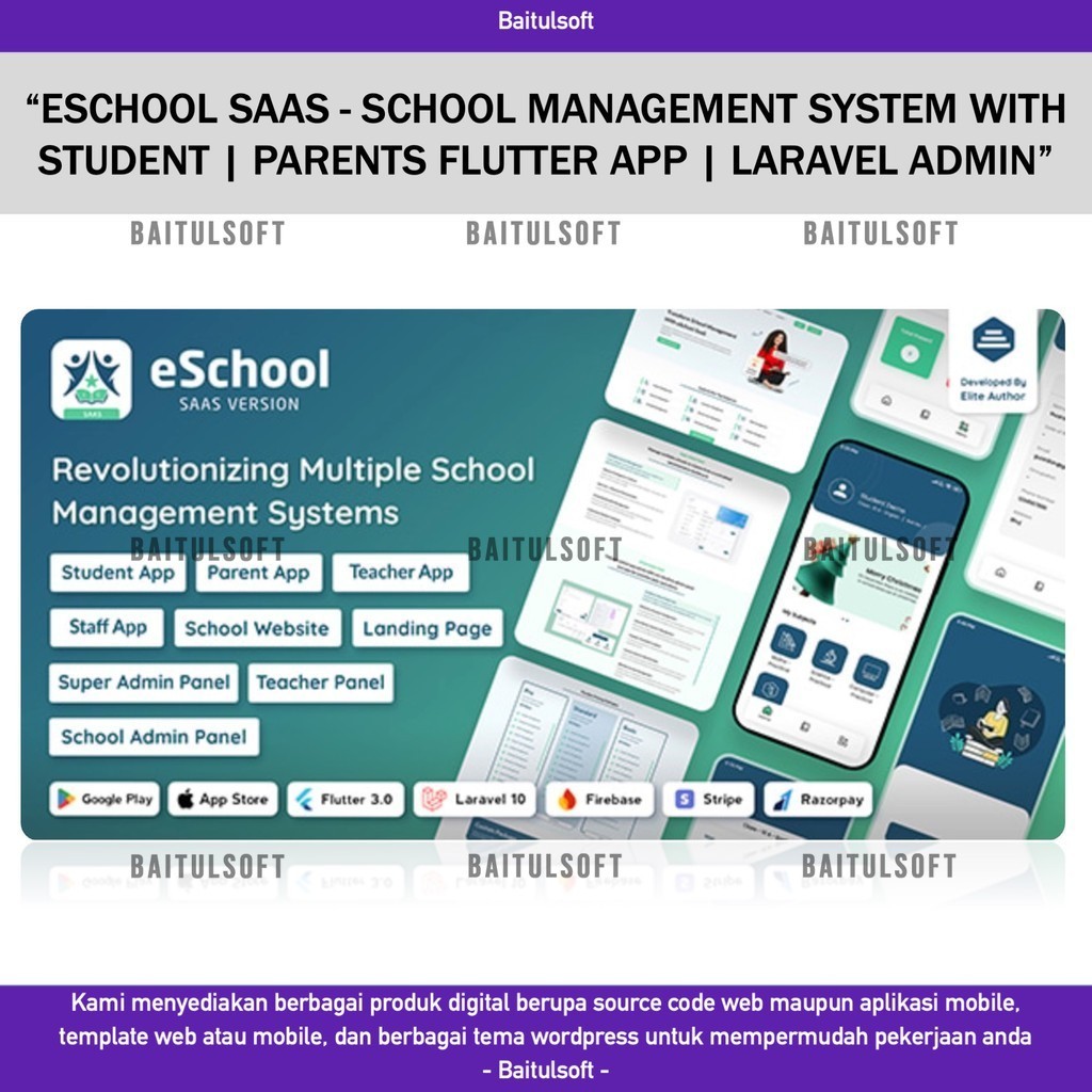 Jual SOURCE CODE APLIKASI MOBILE ESCHOOL SAAS - SCHOOL MANAGEMENT ...