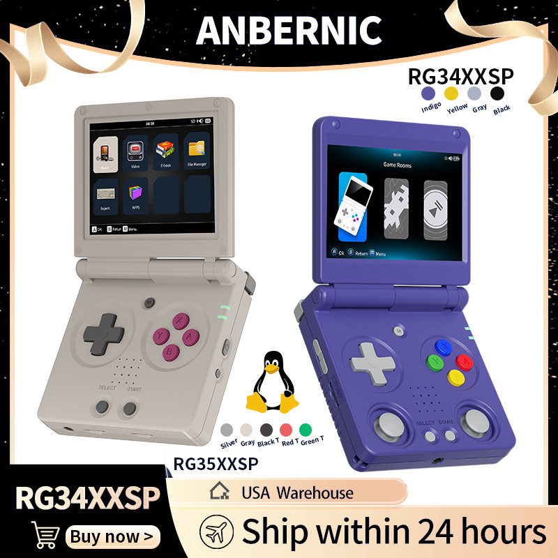 Jual Anbernic RG34XXSP RG35XXSP Flip Handheld Game Console IPS Screen ...