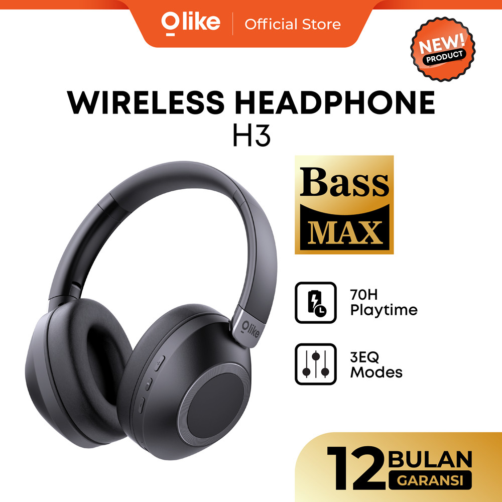 Jual OLIKE Wireless Headphone H3 70 Jam Playing Time Bluetooth 5.4 ...