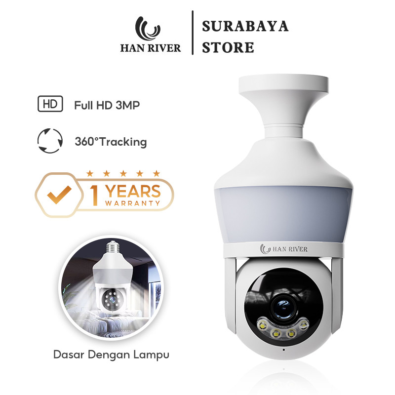 Jual HAN RIVER CCTV Camera Bulb Design WiFi HD Smart Security Camera ...