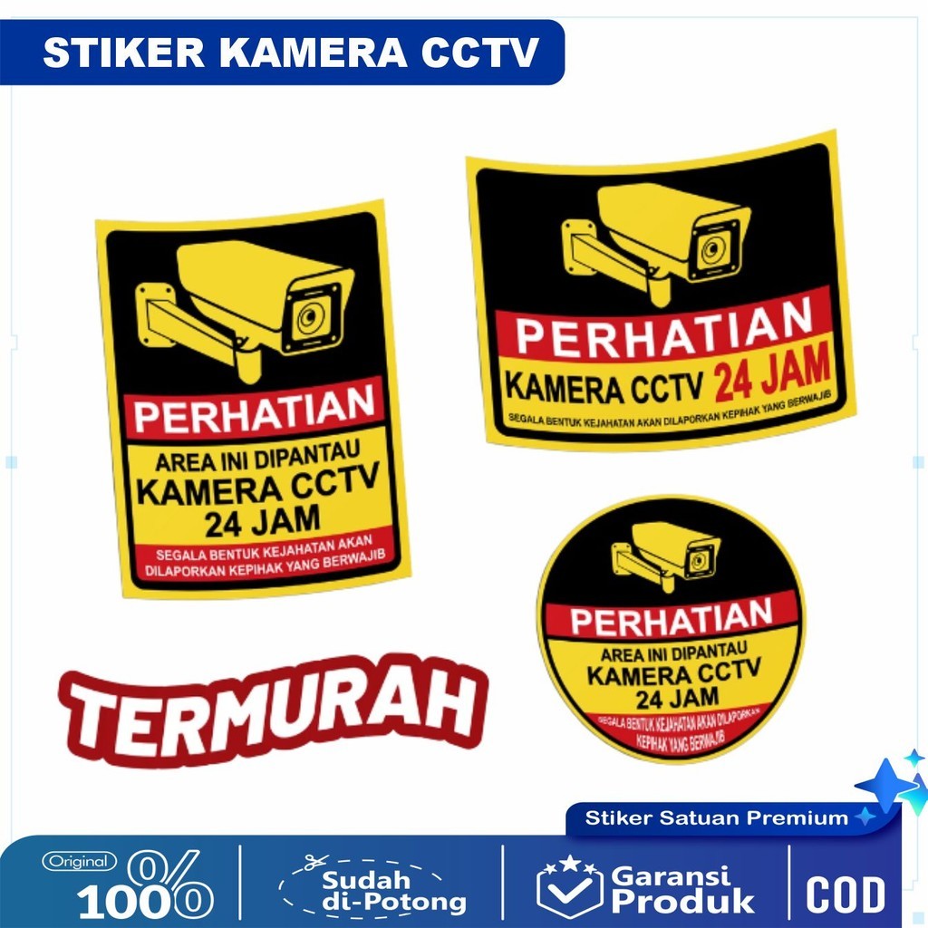 Jual Stiker CCTV Murah | Stiker CCTV 24 jam | Stiker Sign Kamera CCTV ...