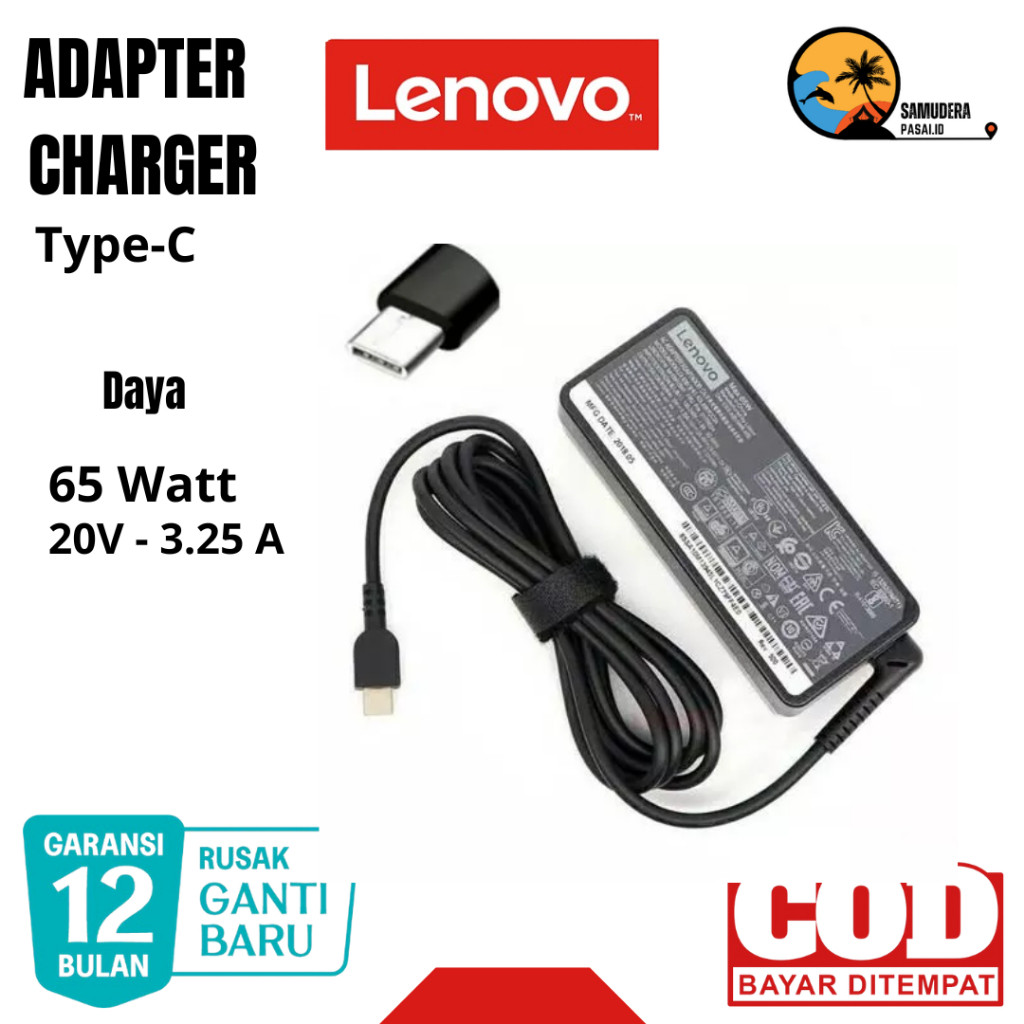 Jual Charger Laptop Lenovo Original Thinkpad Ideapad Type C Fast ...