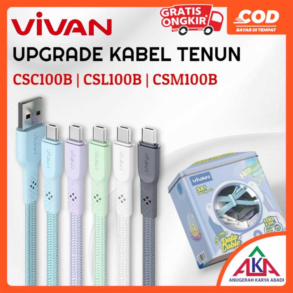 Jual VIVAN Kabel Data Charger Micro USB / Type-C / Lightning Fast ...