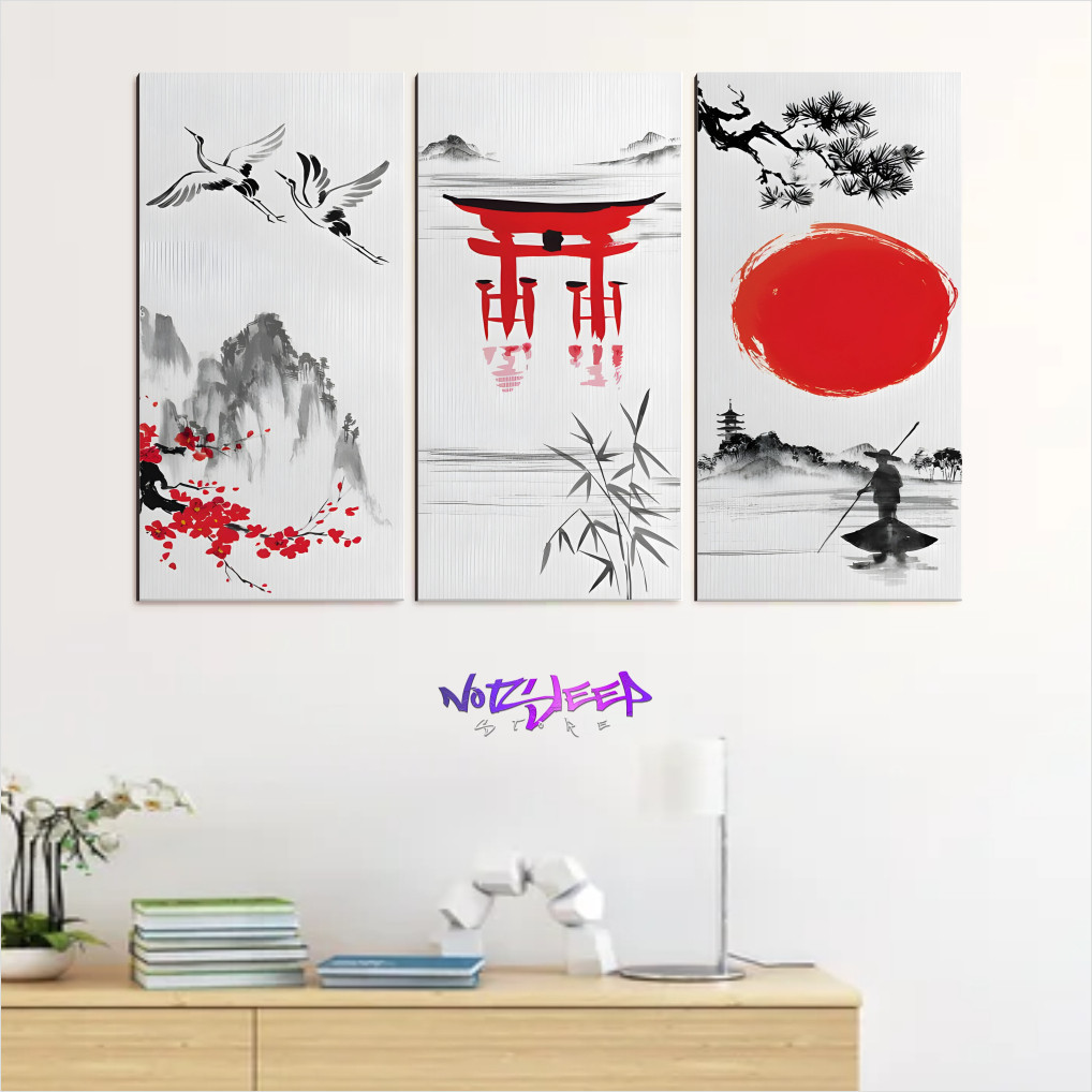 Jual Poster Dinding 1 set 3pcs Poster Japanese Geisha Pictures Lukisan ...