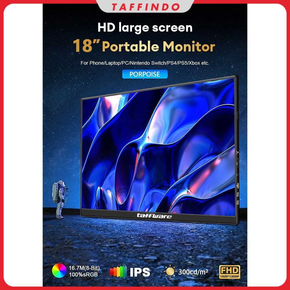 Jual Taffware Portable Monitor 18 Inch IPS FHD 120Hz Type C Mini HDMI ...
