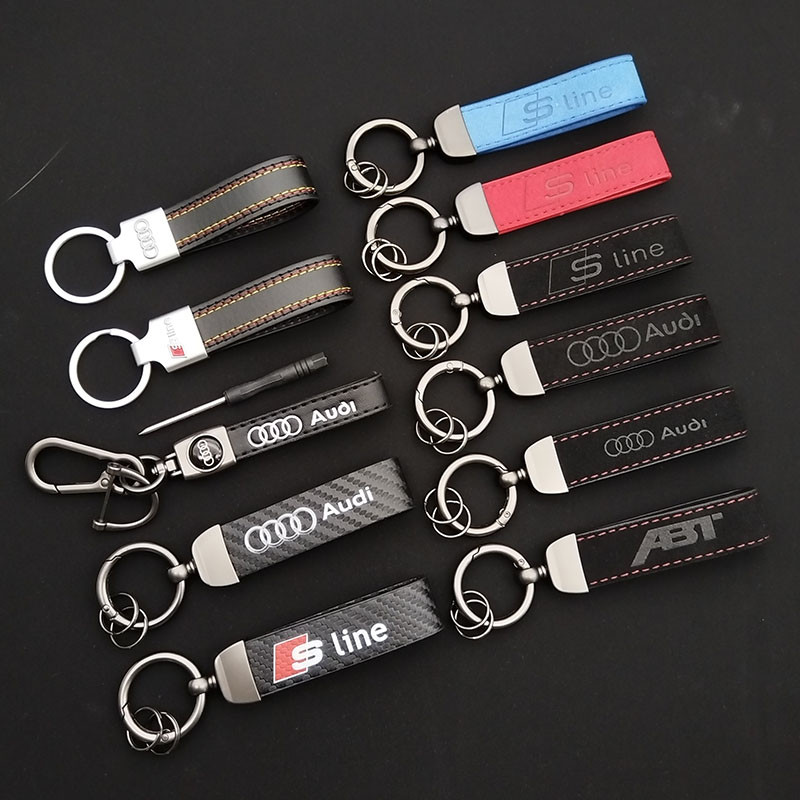 Jual Leather Keyring Luxury Car Keychain For Audi A3 A4 A5 A6 A7 A8 A1 ...