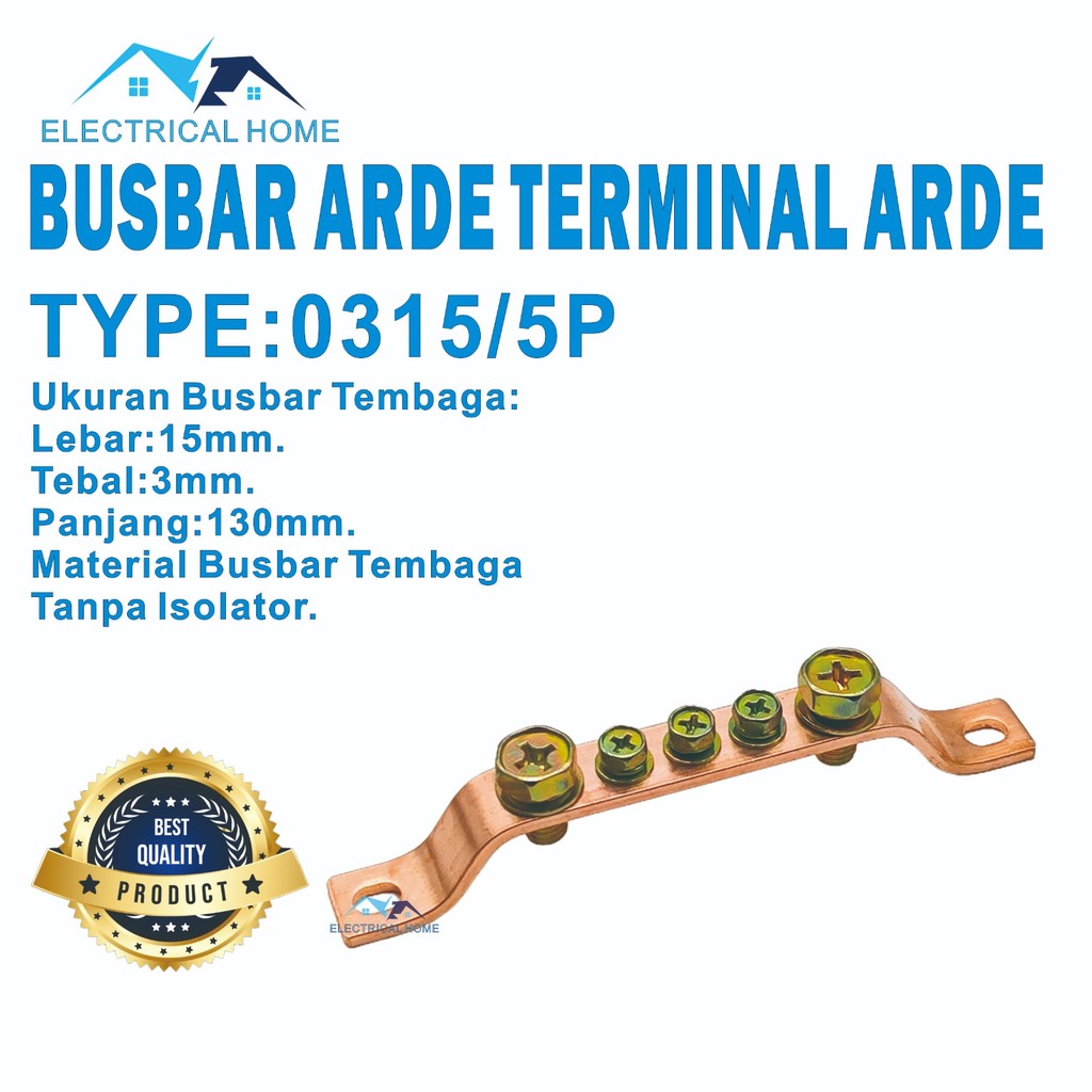 Jual Busbar Arde Terminal Arde 5Baut 15x3x130mm | Shopee Indonesia