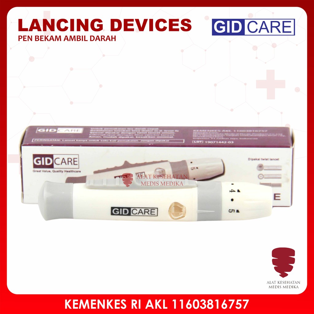 Jual Lancing Pen GID Care Alat Ambil Sample Darah Pena Bekam Lancet ...
