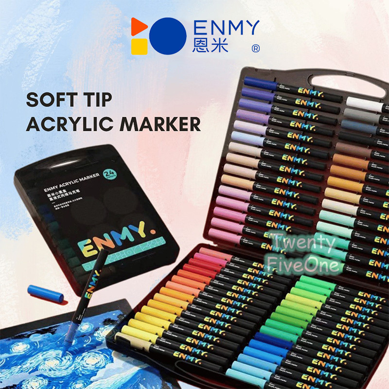 Jual ENMY Acrylic Marker Soft Tip Pen Paint Drawing Colouring Painting ...