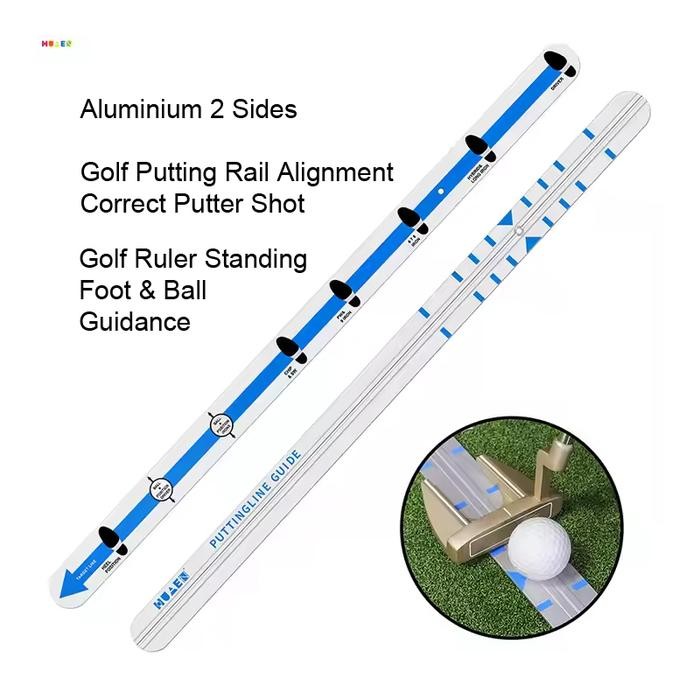 Jual Golf Aluminium 2 Sides Putting Rail Alignment Golf Ruler Standing ...