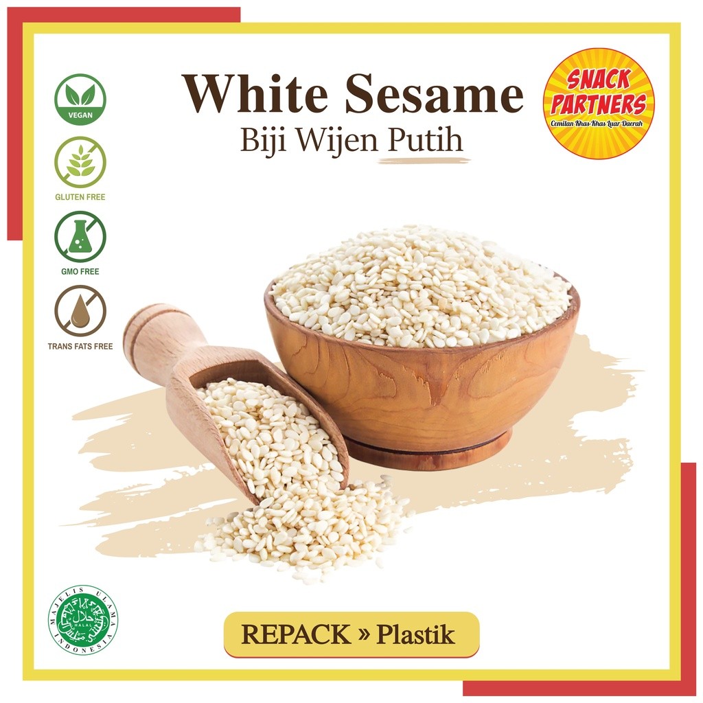 Jual BIJI WIJEN PUTIH Mentah / Natural Raw White Sesame Seeds REPACK ...