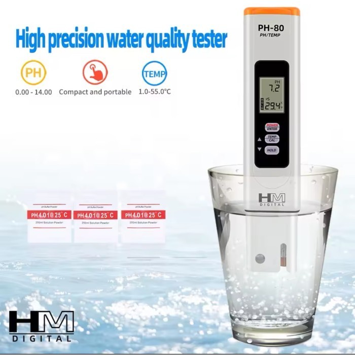 Jual HM Digital PH-80 pH / Suhu HydroTester Alat Ukur pH Air HM PH80 pH ...