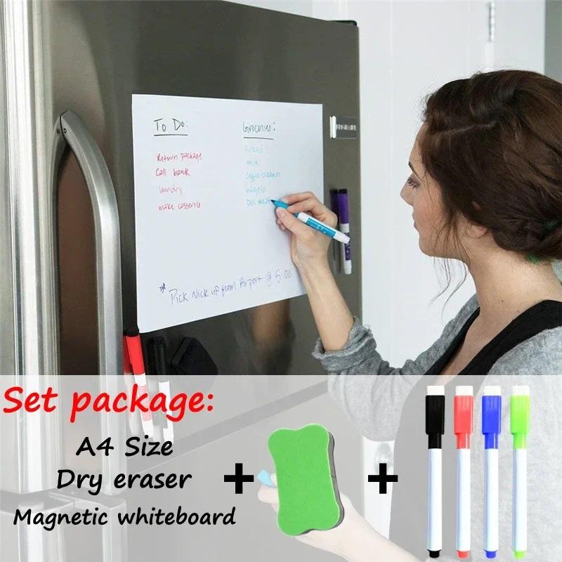 Jual A4 Size Magnetic Dry Erase Whiteboard for Kitchen Fridge Reusable ...