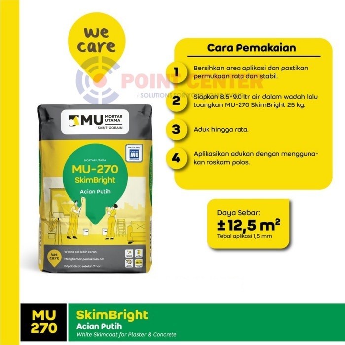 Jual TERMURAH MORTAR UTAMA MU-270 SKIMBRIGHT ACIAN PUTIH 25KG | Shopee ...
