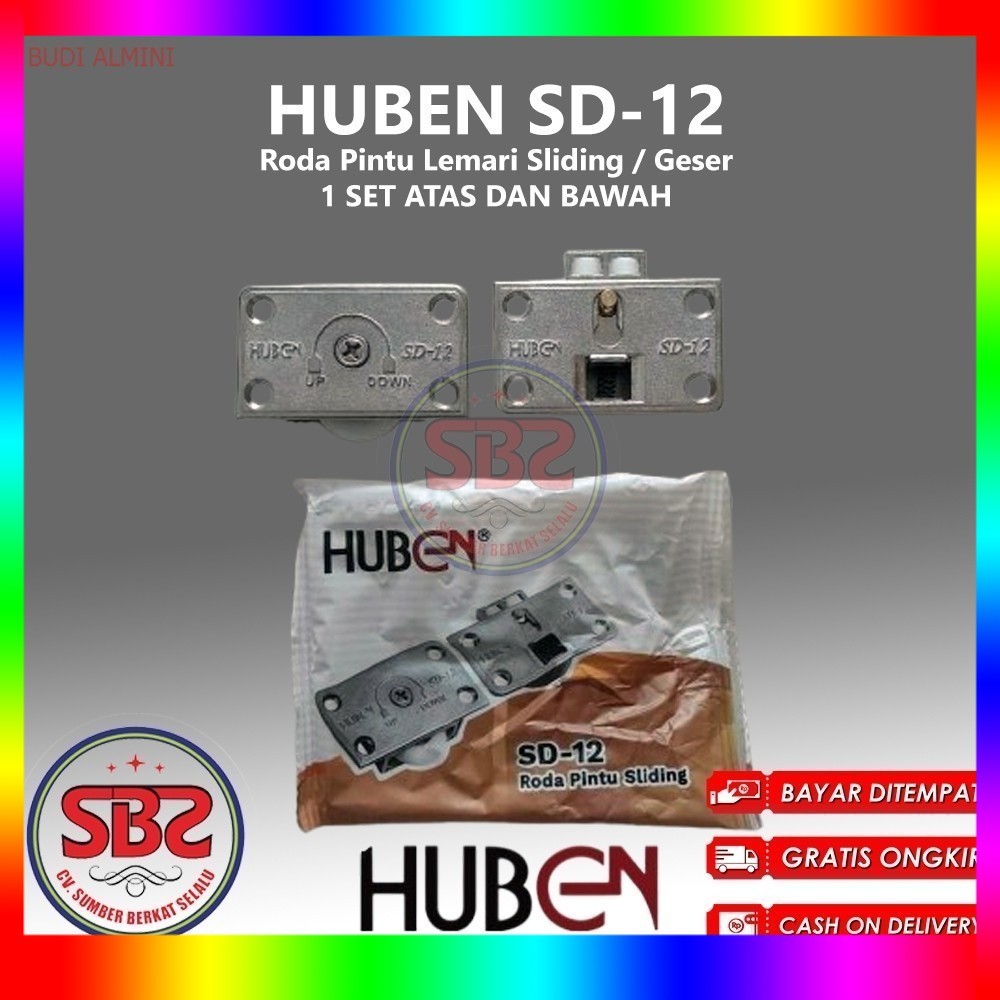 Jual Roda Sliding SD12 SD-12 SD 12 Huben / Roda Sliding Rel Aluminium HUBEN SD02 U dan M / Roda ...
