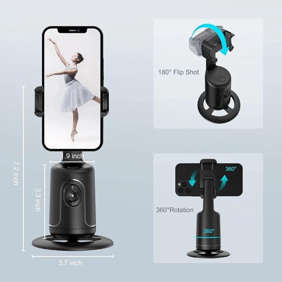 Jual P01 Gimbal Handphone Stabilizer 360°AI Face Tracking Selfie Stick ...
