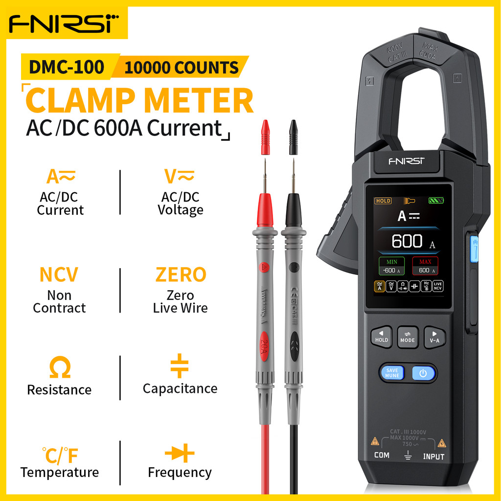 Jual FNIRSI DMC-100 Clamp Meter 10000 Counts TRMS AC/DC Current ...