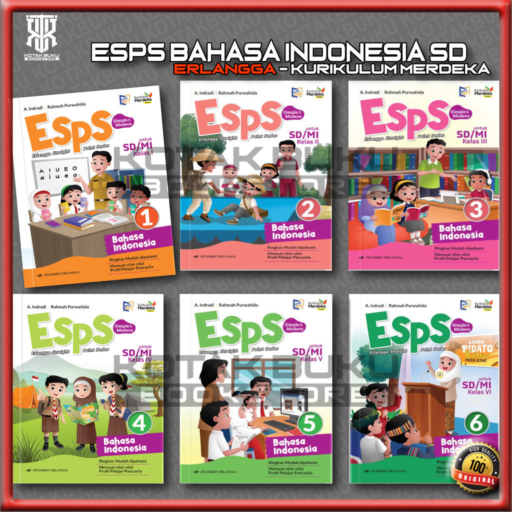 Jual ( ERLANGGA ) Buku ESPS Bahasa Indonesia Kelas 1 2 3 4 5 6 SD/MI Kurikulum Merdeka Revisi ...