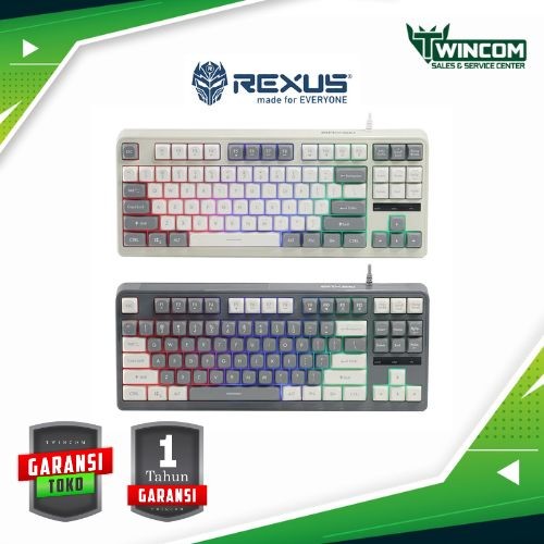 Jual KEYBOARD GAMING REXUS BATTLEFIRE K87M TKL CREAM WHITE & DARK GREY ...