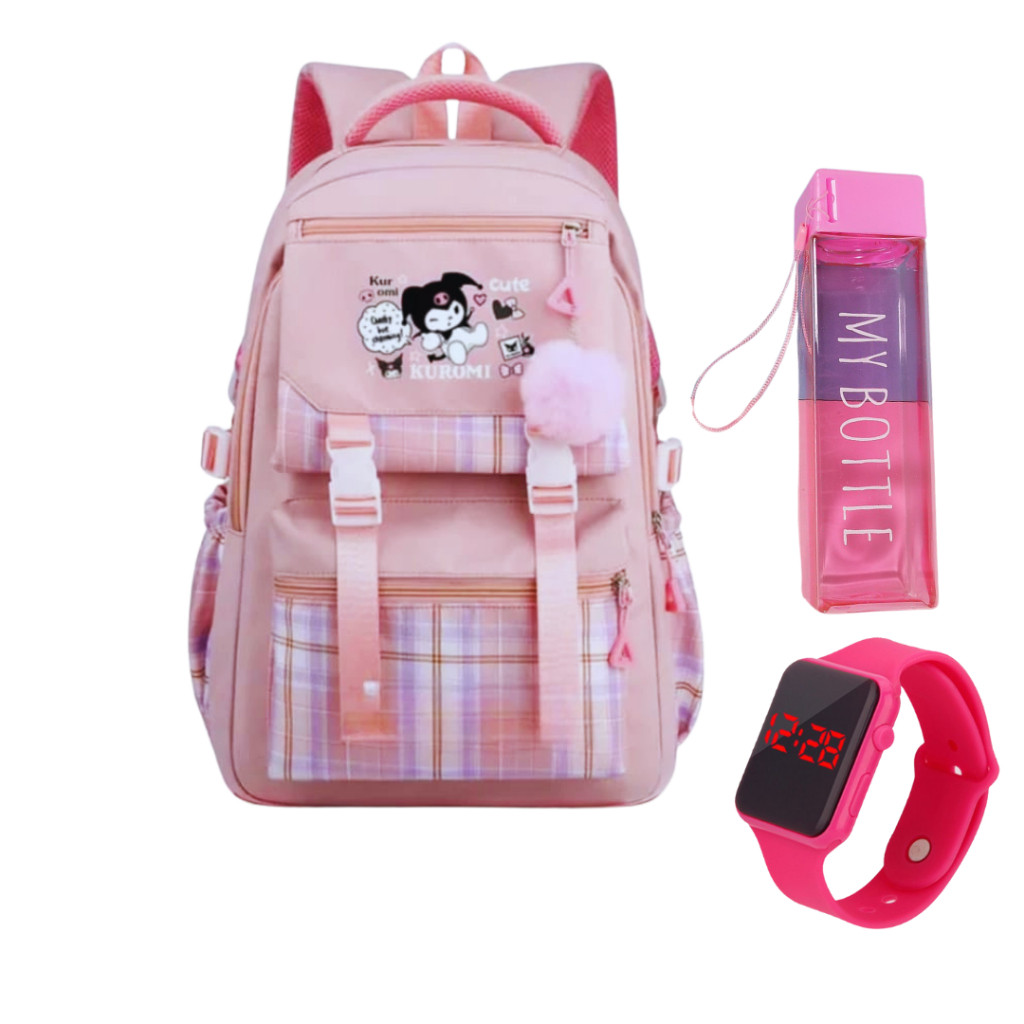Jual BROMSUNSHOP TAS RANSEL ANAK Terbaru KUROMI Lucu KOREAN Style Fashion TAS Anak Sekolah Cewek ...