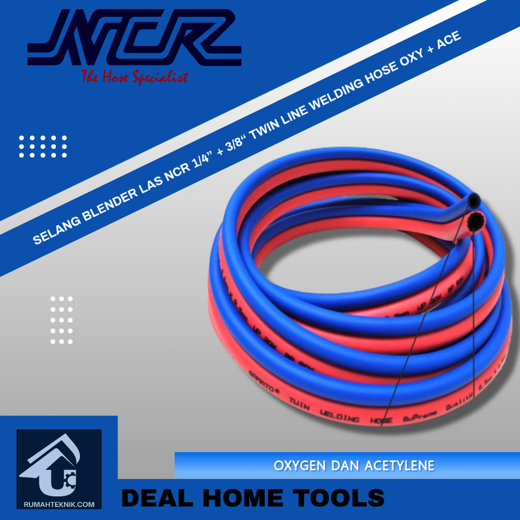 Jual SELANG BLENDER LAS NCR 1/4” + 3/8“ TWIN LINE WELDING HOSE OXY ...