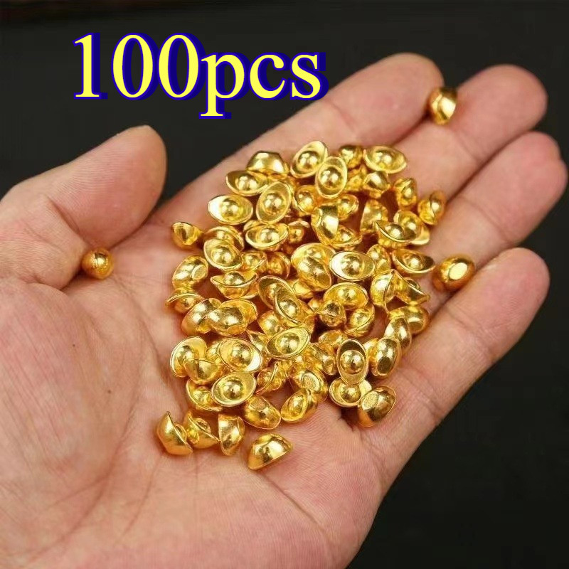 Jual Isi 100pcs Yuan Bao Feng Shui Fengshui Yuan Bao Emas Mini Yuan Bao ...