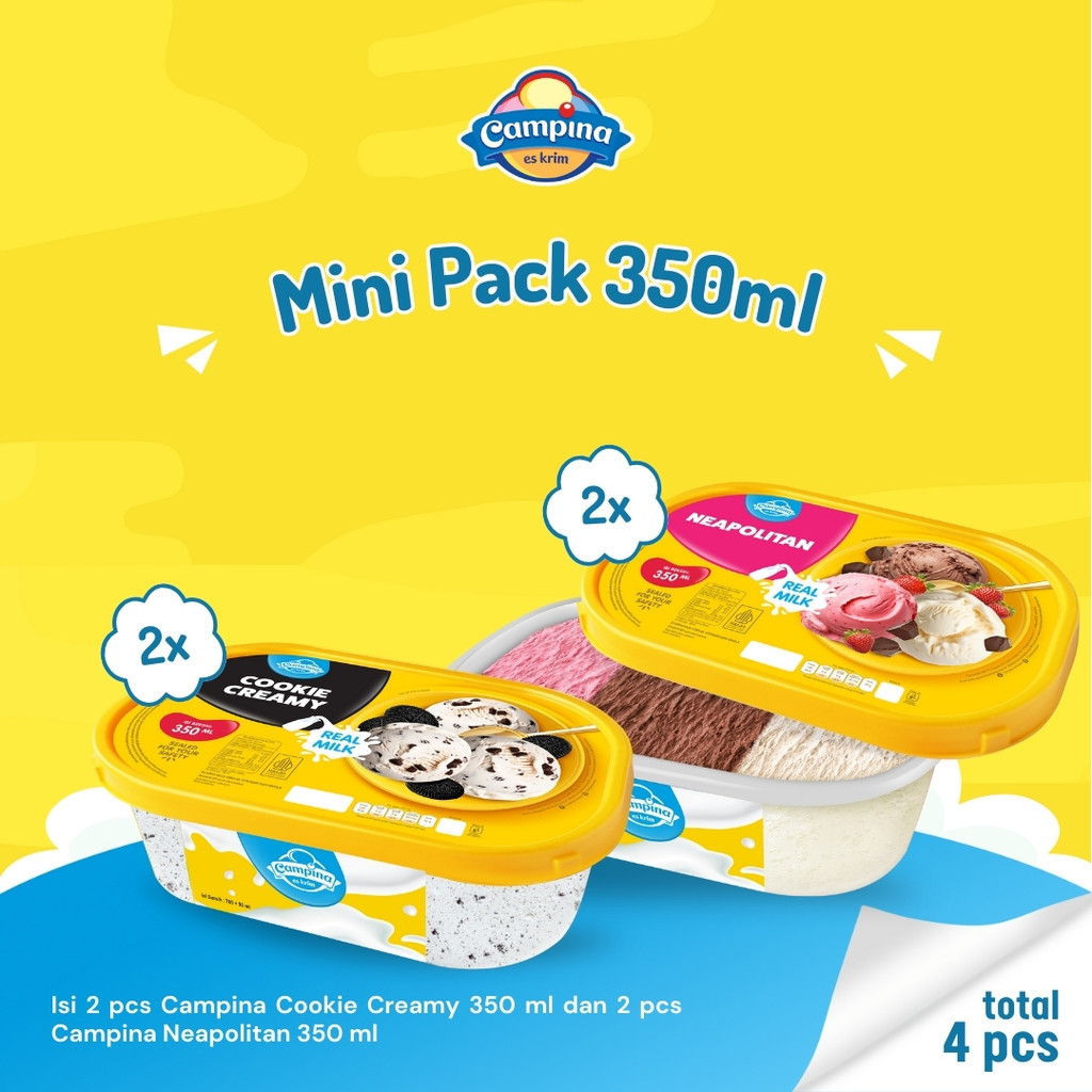 Jual Campina Mini Pack 350ml - Es Krim | Shopee Indonesia