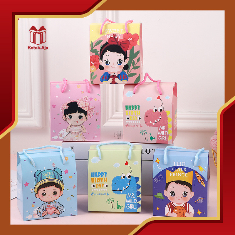 Jual Paper bag Ulang Tahun Anak / Box Snack Ultah Anak / Goodie Bag ...