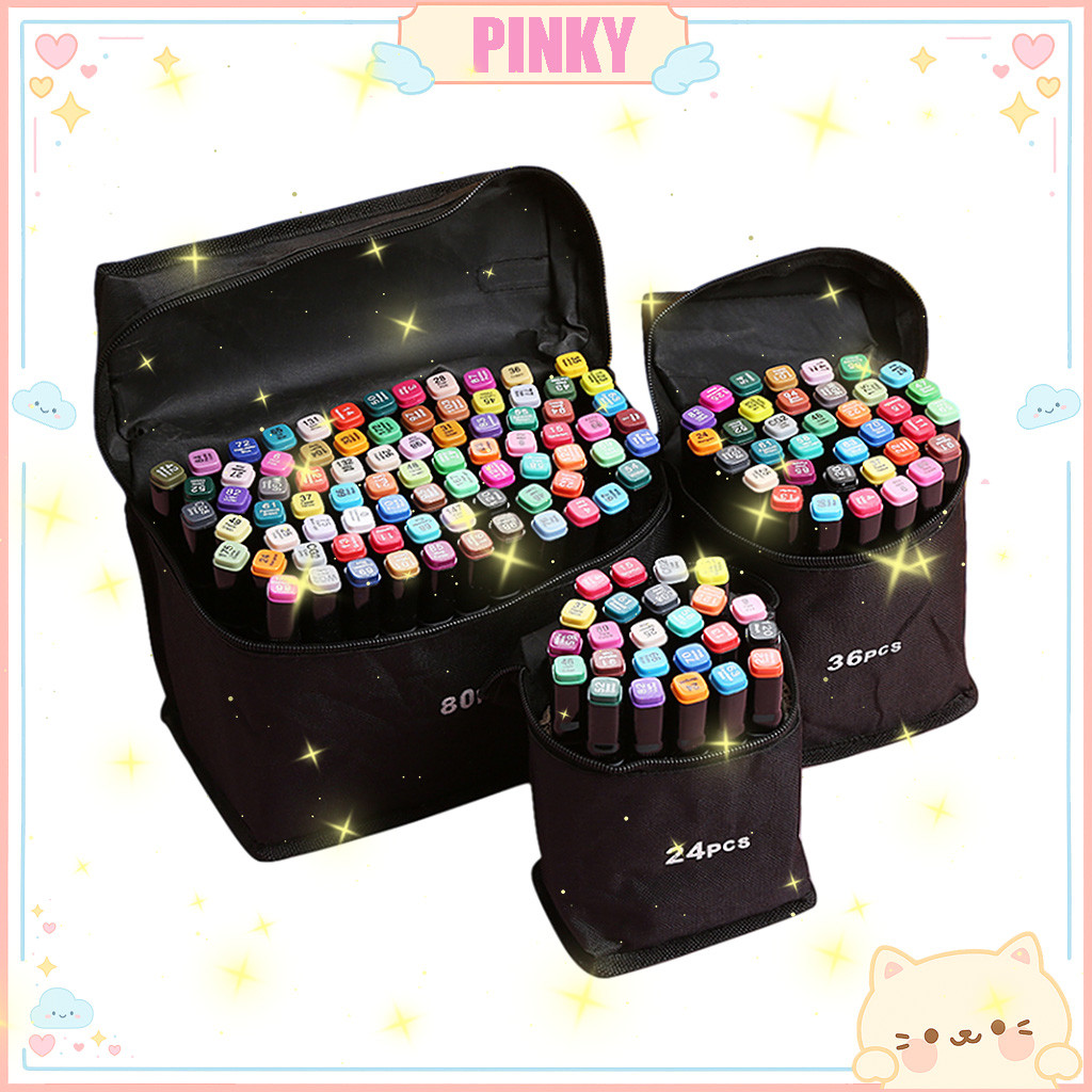 Jual SPIDOL TOUCH ART MARKER FREE TAS ISI 24WARNA/ GRAPHIC ART MAKER ...