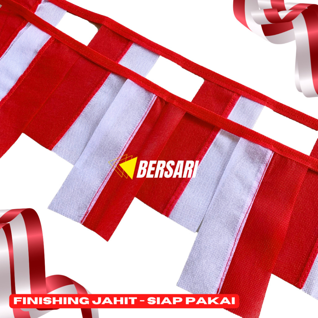 Jual ISI 50 Bendera / Banner Merah Putih PERSEGI Warna / Hut RI ...