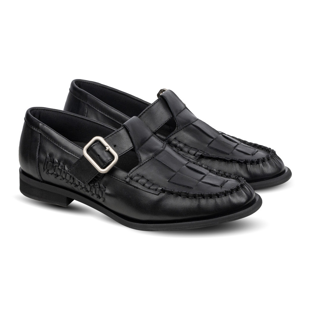 Jual Leon T-Strap Black - Nappa Milano - Sepatu Kulit Unisex | Shopee ...
