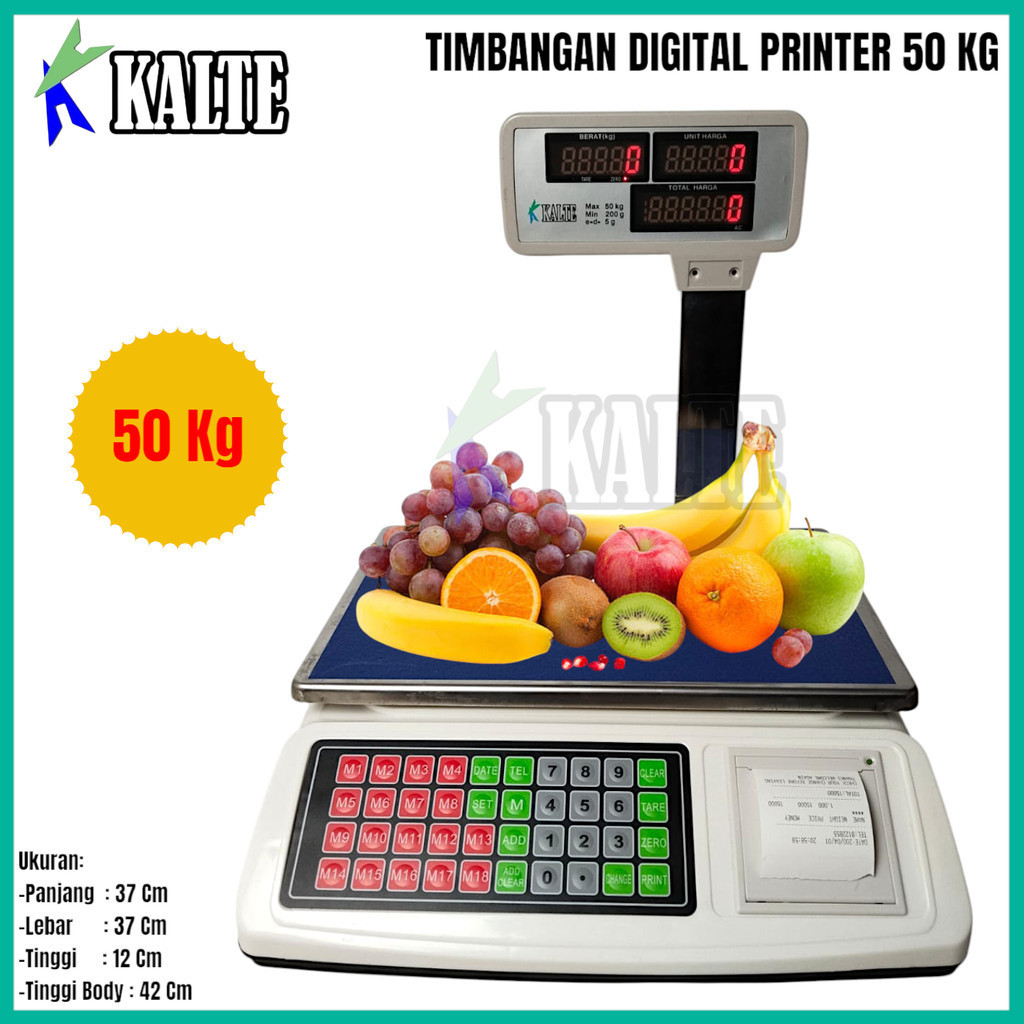 Jual Timbangan Digital Printer 50kg Timbangan Buah Sayur 50Kg Printer ...