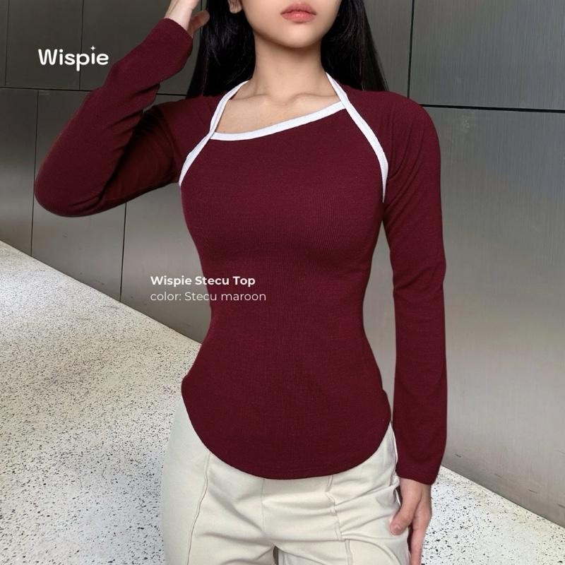 Jual Wispie Stecu Top | Atasan baju knit wanita korean lengan panjang basic long sleeve | Shopee ...