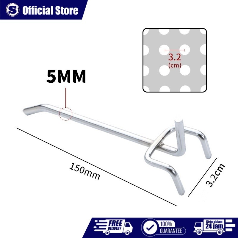 Jual 20pcs Hook Ram Gantungan Besi Display Barang - Diameter 5mm, Jarak ...