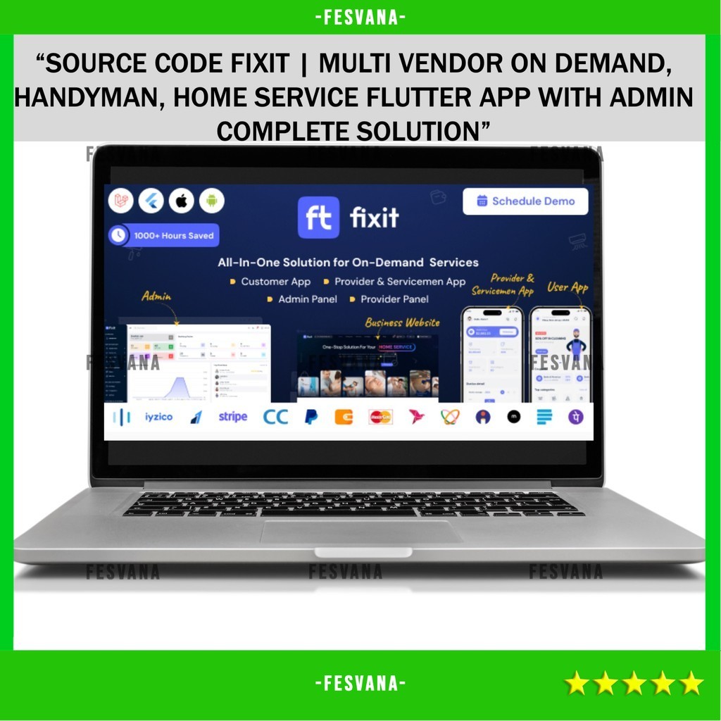Jual SOURCE CODE APLIKASI MOBILE FIXIT | MULTI VENDOR ON DEMAND, HANDYMAN, HOME SERVICE FLUTTER ...