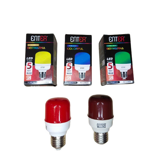 Jual Lampu Warna Warni Enter 5Watt / Bohlam Warna LED / Lampu Tidur 5W ...