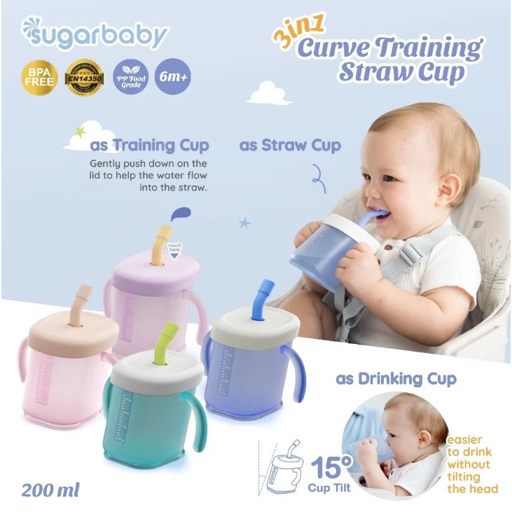 Jual sugarbaby 3in1 curve training straw cup | Shopee Indonesia
